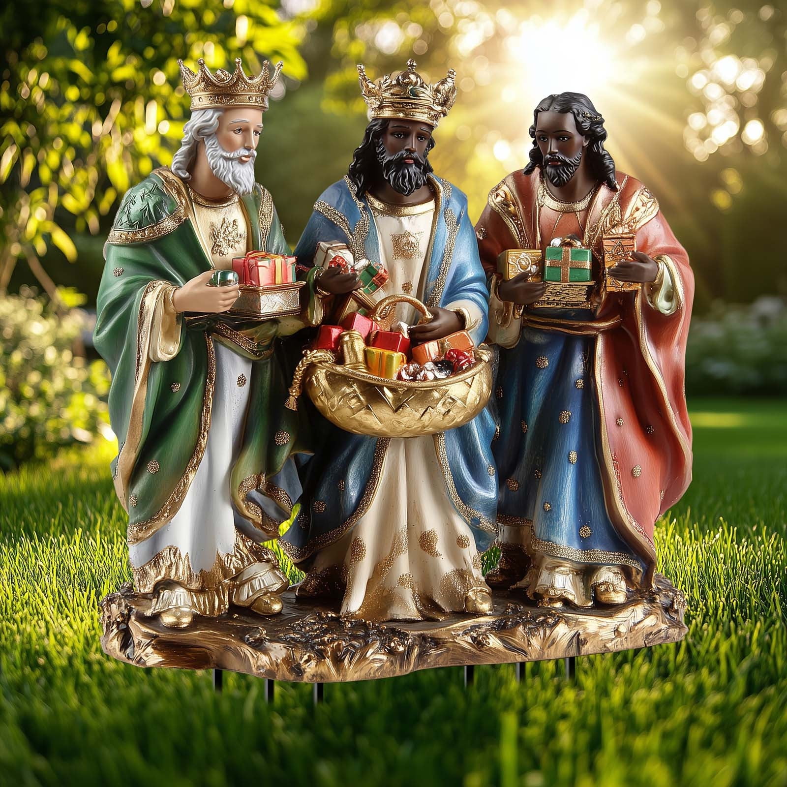 Dadiaei Religious Three Men Statue, Garden Decor, Home Decor, Courtyard ...