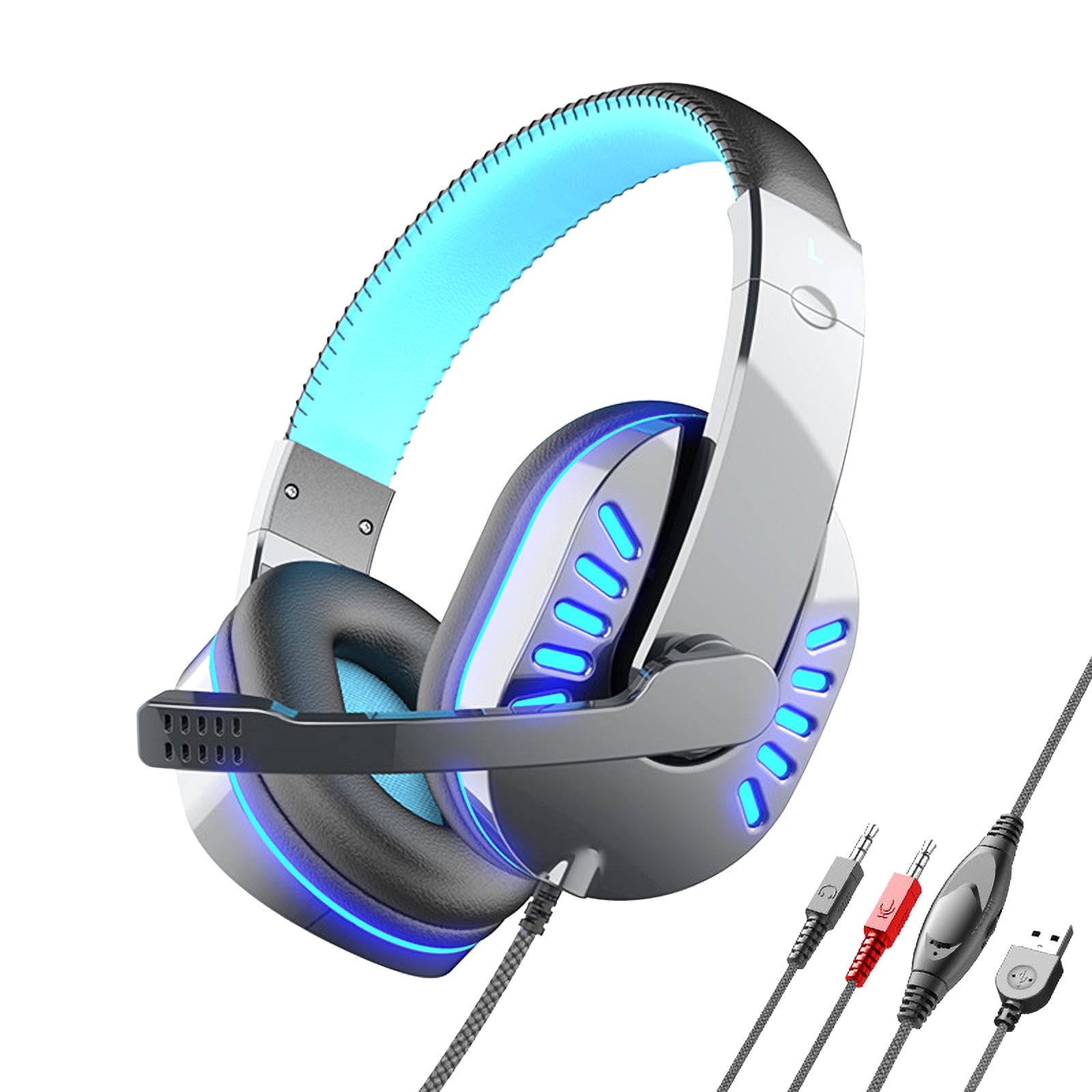 Dadiaei Wired Gaming Headset with Microphone,Over-Ear Gaming Headphones ...