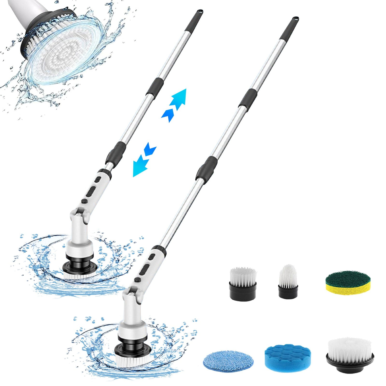 Dadiaei Cordless Electric Spin Scrubber with Adjustable Handle,Powerful ...