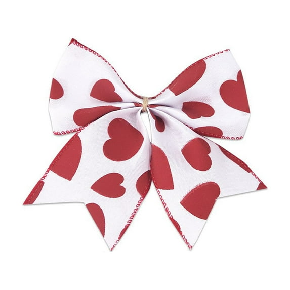 Dadiaei Heart Print Burlap Bow Pendant White Beige Red Cloth for ...