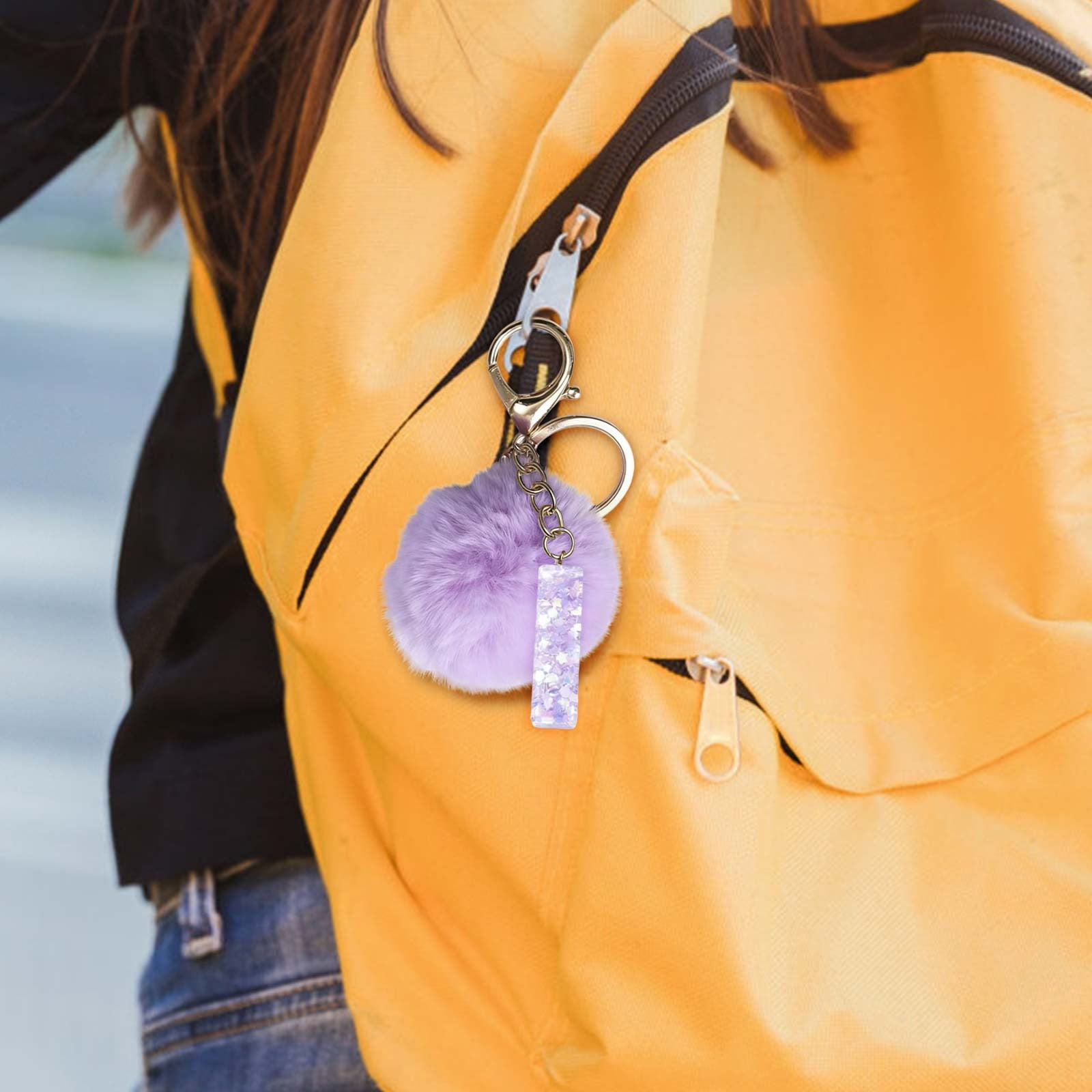 Dadiaei Letter Keychain Pendant Personalized Purple Alphabet Backpack ...