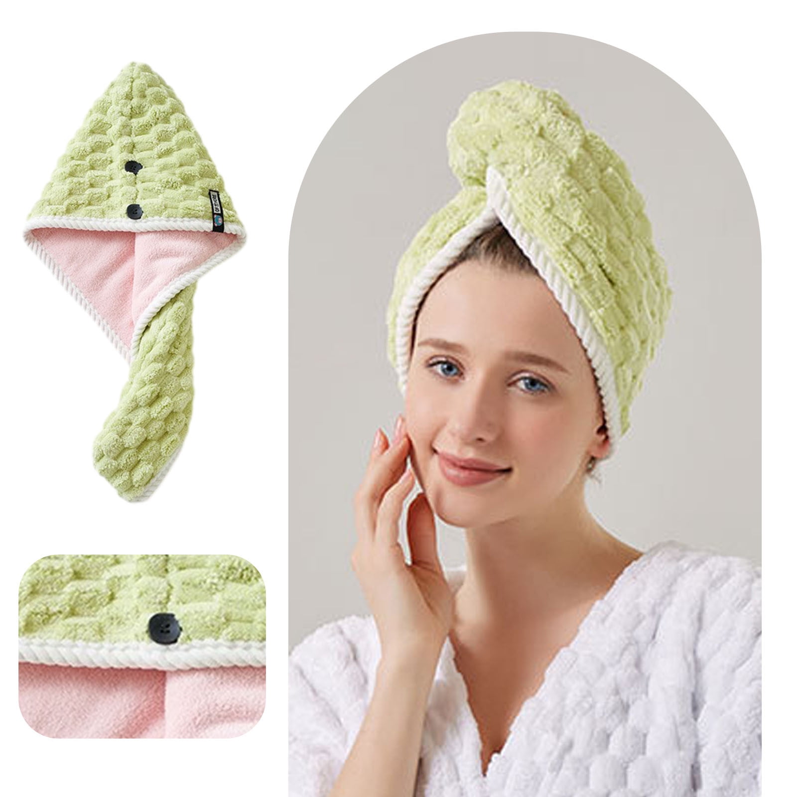 Dadiaei Microfiber Hair Towel, Hair Turbans For Wet Hair, Drying Hair ...