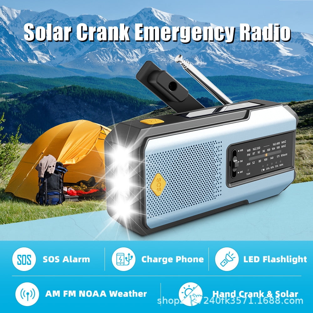 Dadiaei Solar Powered Portable Radio with Hand Crank, Emergency AM/FM ...
