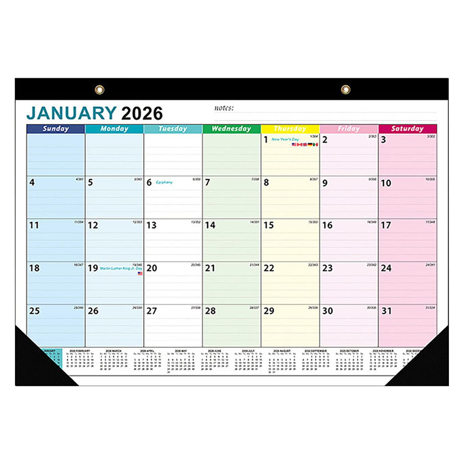Dadiaei Wall Calendar 2026 2027 Large Monthly Planner with Watercolor ...
