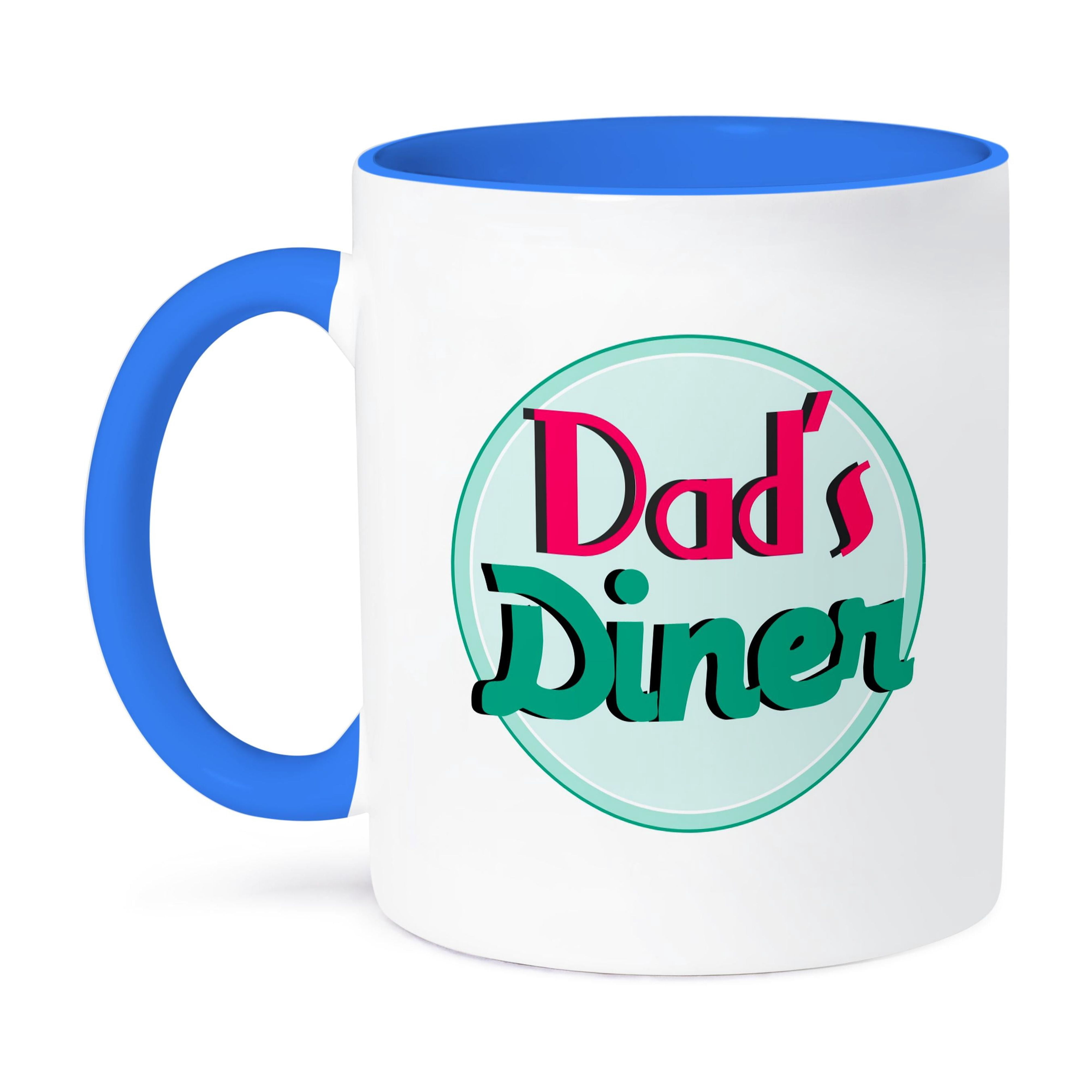 3dRose, Dads Diner on white - Retro hot pink turquoise teal blue 1950s ...