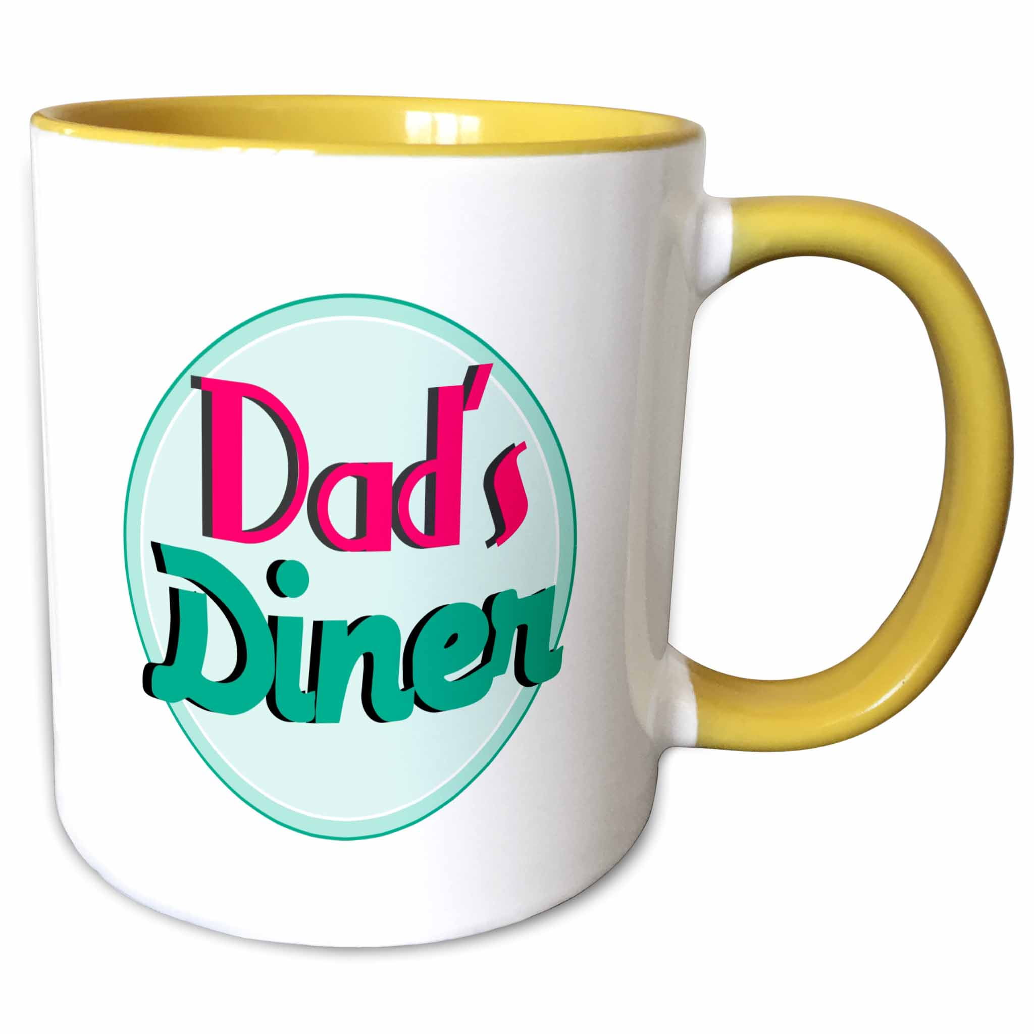 Dads Diner on white - Retro hot pink turquoise teal blue 1950s style ...
