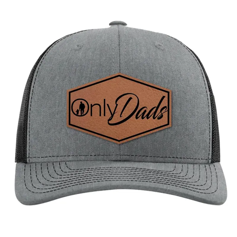 Only Dads Trucker Hat With Leather Patch, Adjustable Snapback Cap For ...