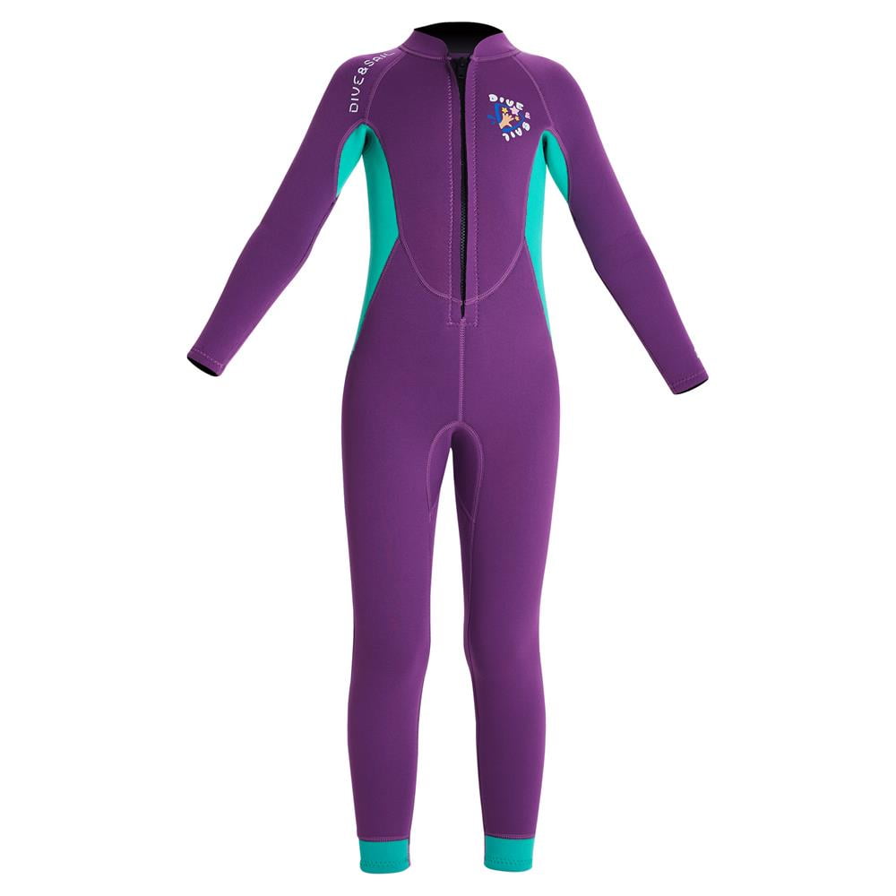 Dadypet Girls Swimsuit: 2.5mm Neoprene Long Sleeve Wetsuit, Suitable ...