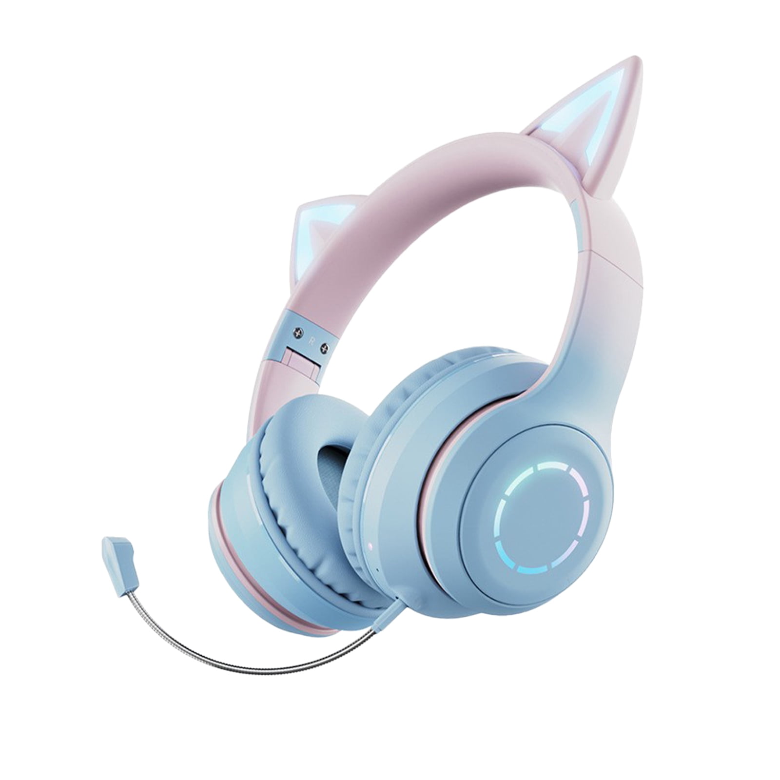Dadypet Glowing Cat Ear Headphones Over Ear Gaming Headset with ...