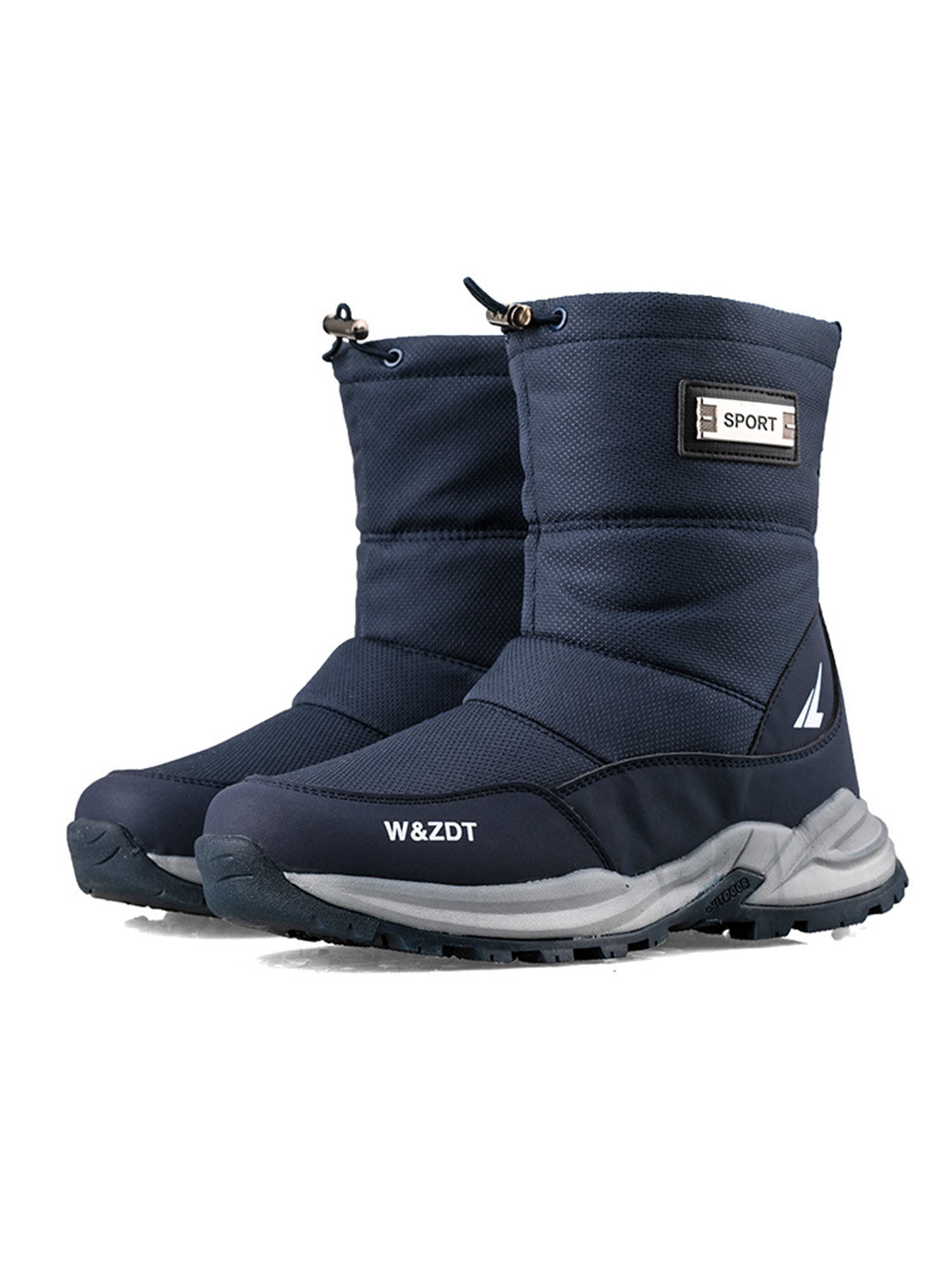 Daeful Mens Snow Boots Waterproof Anti-Skid Winter Plush Liend Booties ...