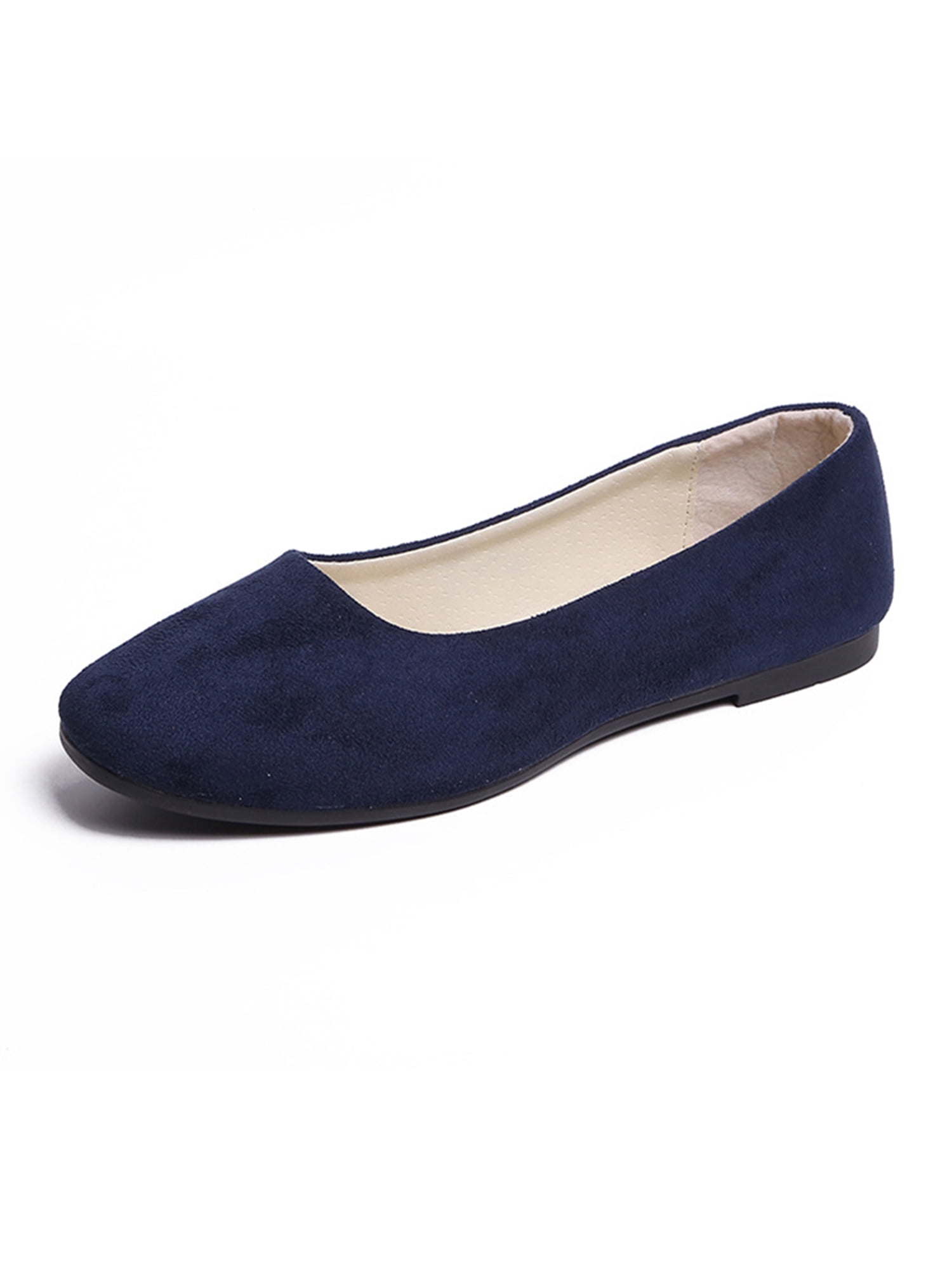 Daeful Women Casual Shoes Slip On Flats Square Toe Walking Shoe Wedding ...