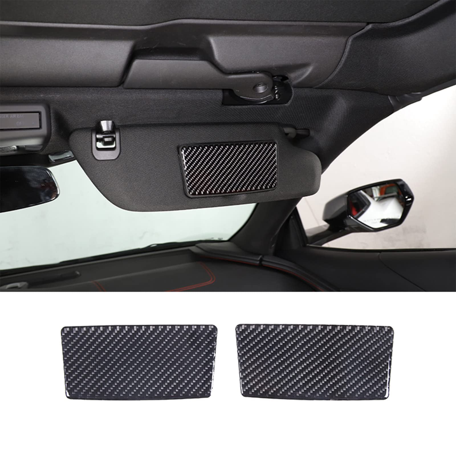 Daeiclru Real Carbon Fiber CM31 Car Visor Makeup Mirror Panel Sticker ...