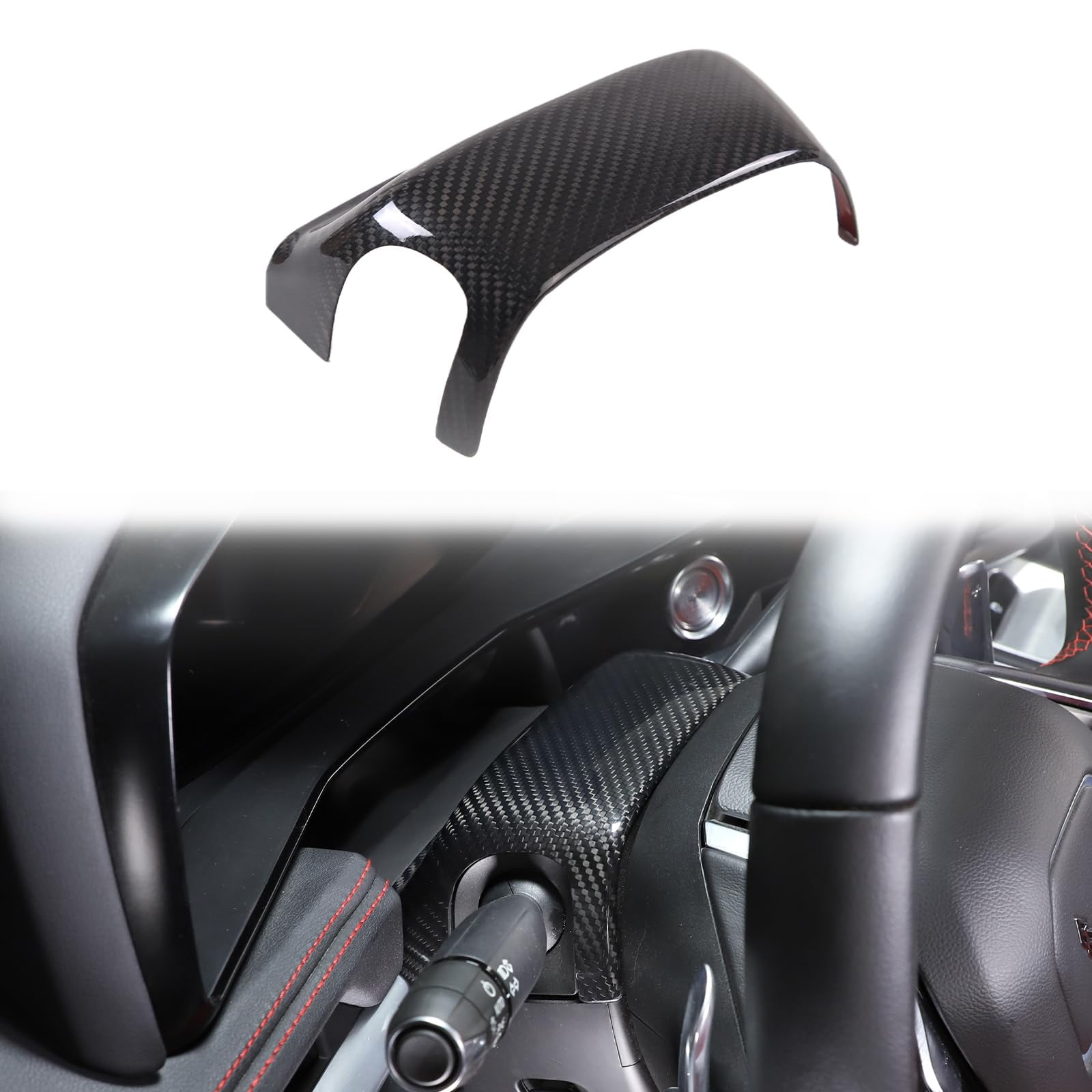 Daeiclru Real Carbon Fiber Car Steering Wheel Base Trim Cover ...