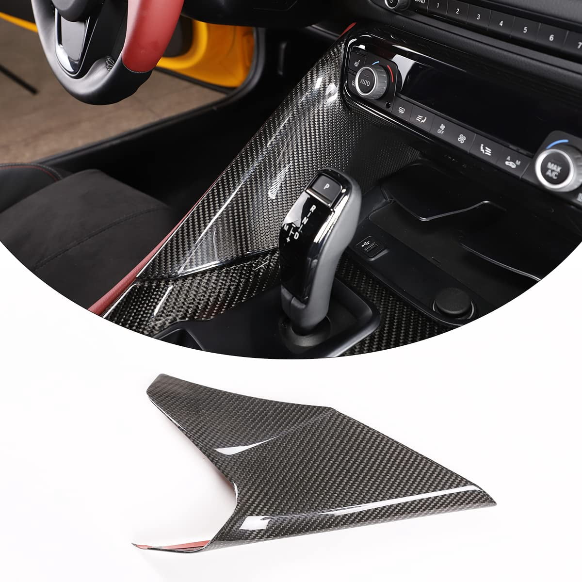Daeiclru Real Carbon Fiber Center Console Side Panel Trim Cover Fit for ...