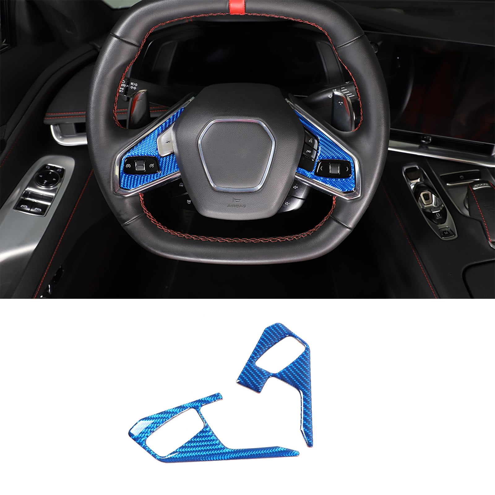 Daeiclru Real Carbon Fiber DHF10 Steering Wheel Button Cover Sticker ...