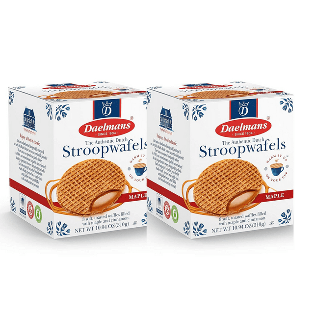 Daelmans Stroopwafels Waffle Maple Flavor 10.94 oz (8 Count Cube Box ...