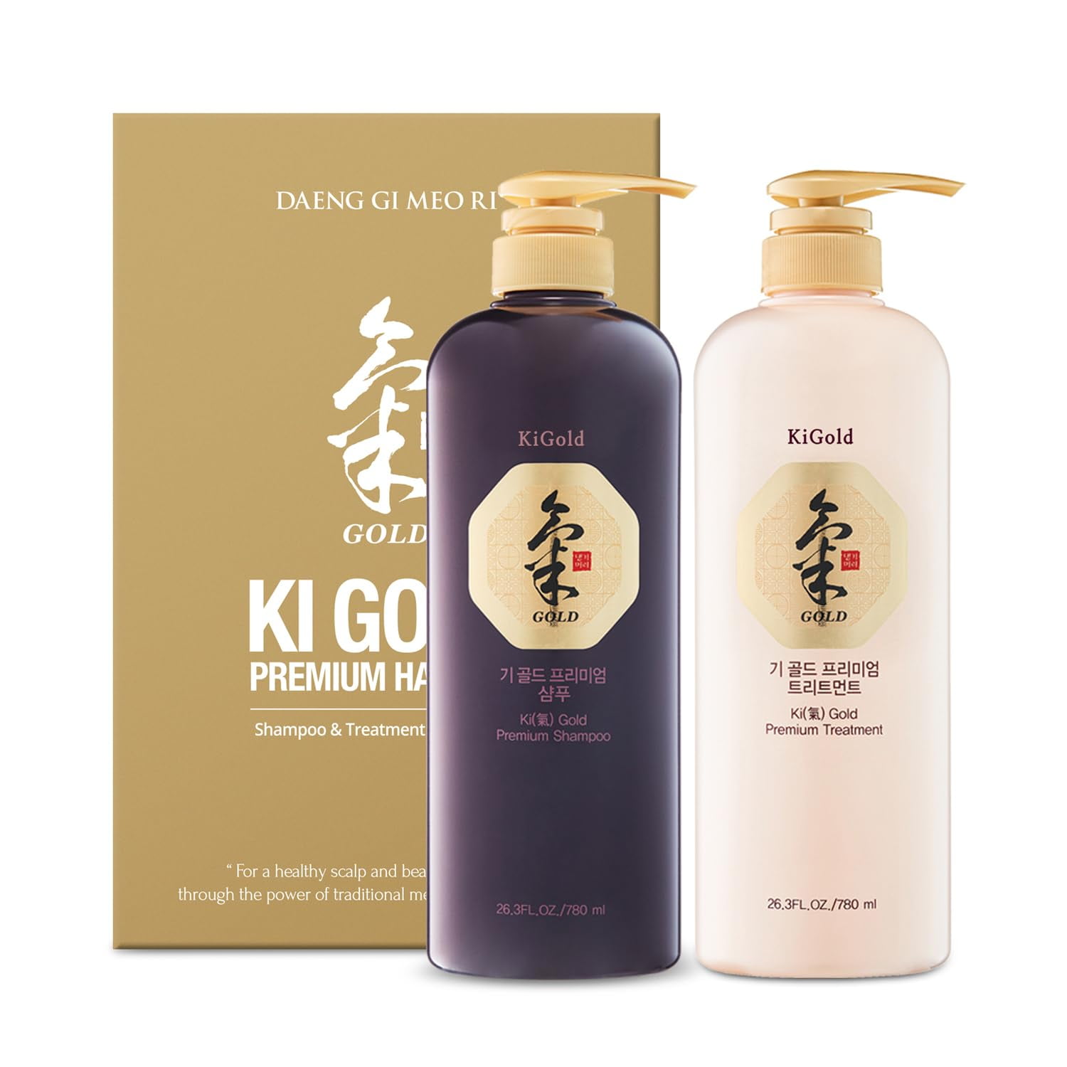 Daeng Gi Meo Ri Ki Gold Shampoo and Treatment Set, Moisturizes Dry Hair ...