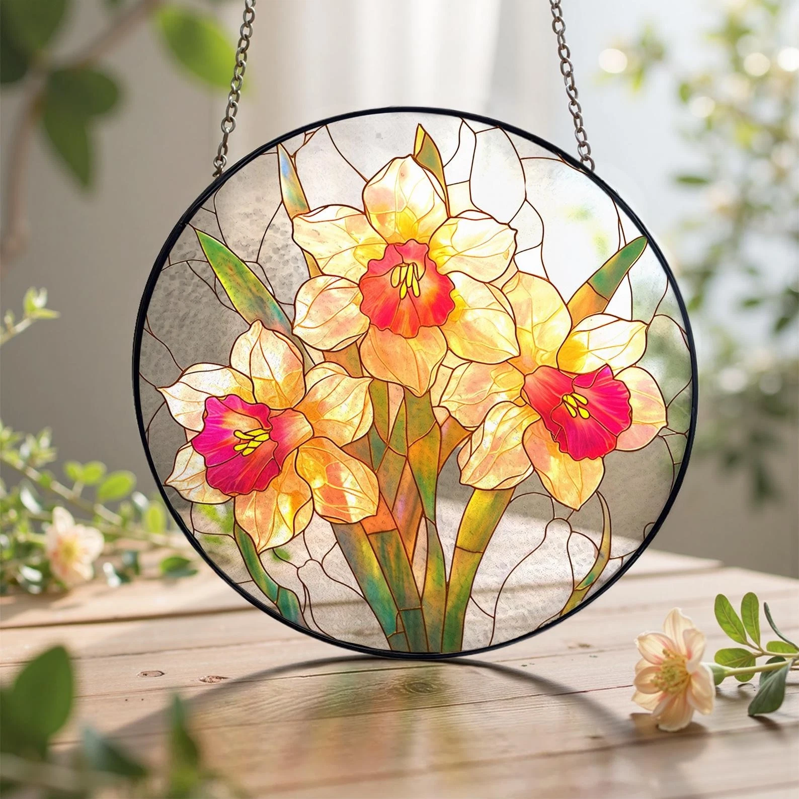 Daffodil Acrylic Suncatcher March Birth Flower Window Decor Gift for ...