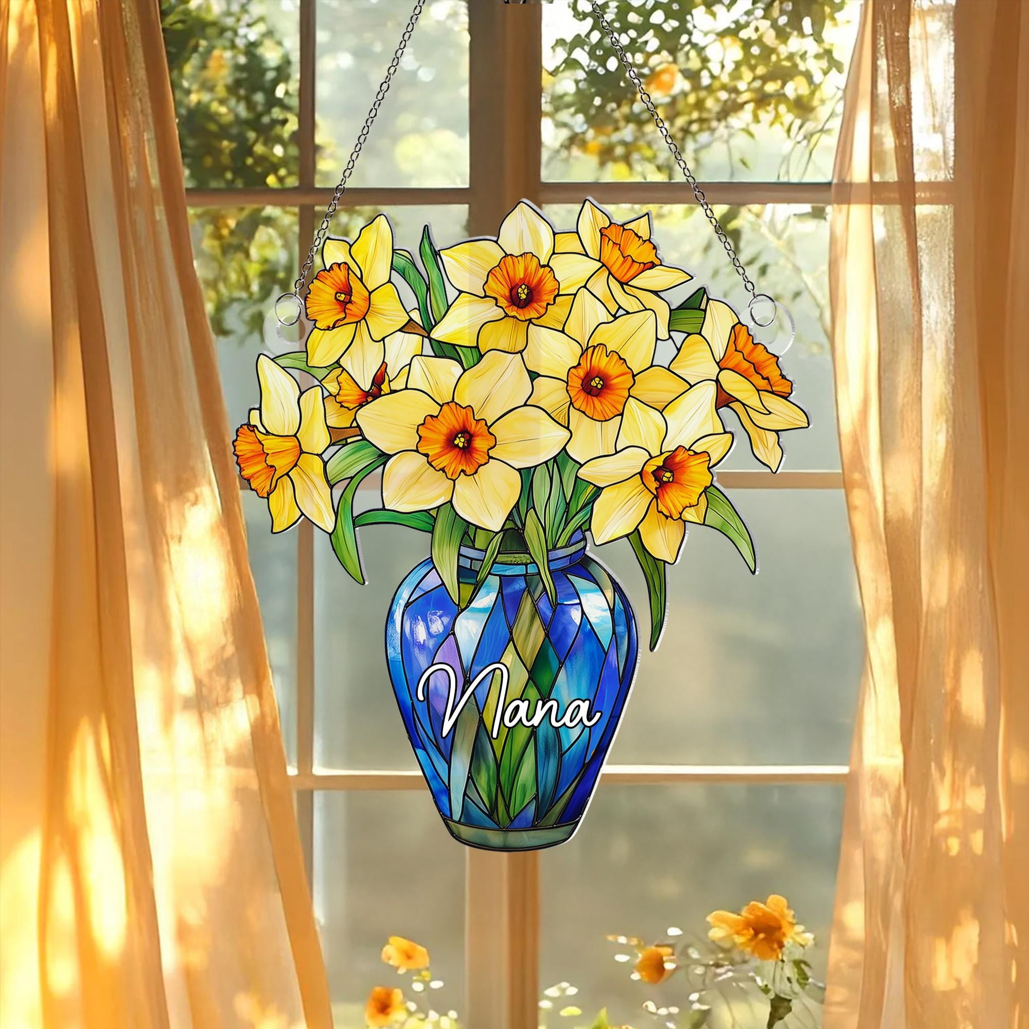 Daffodil Acrylic Suncatcher: Nana Flowers Window Hanging - Walmart.com