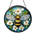 Daffodil Flower Bee Stained Glass Suncatcher, Spring Window Decor Panel ...