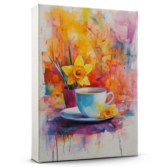 Daffodil Flower Canvas Wall Art 8x12 inches - Antique Rustic Daffodil ...