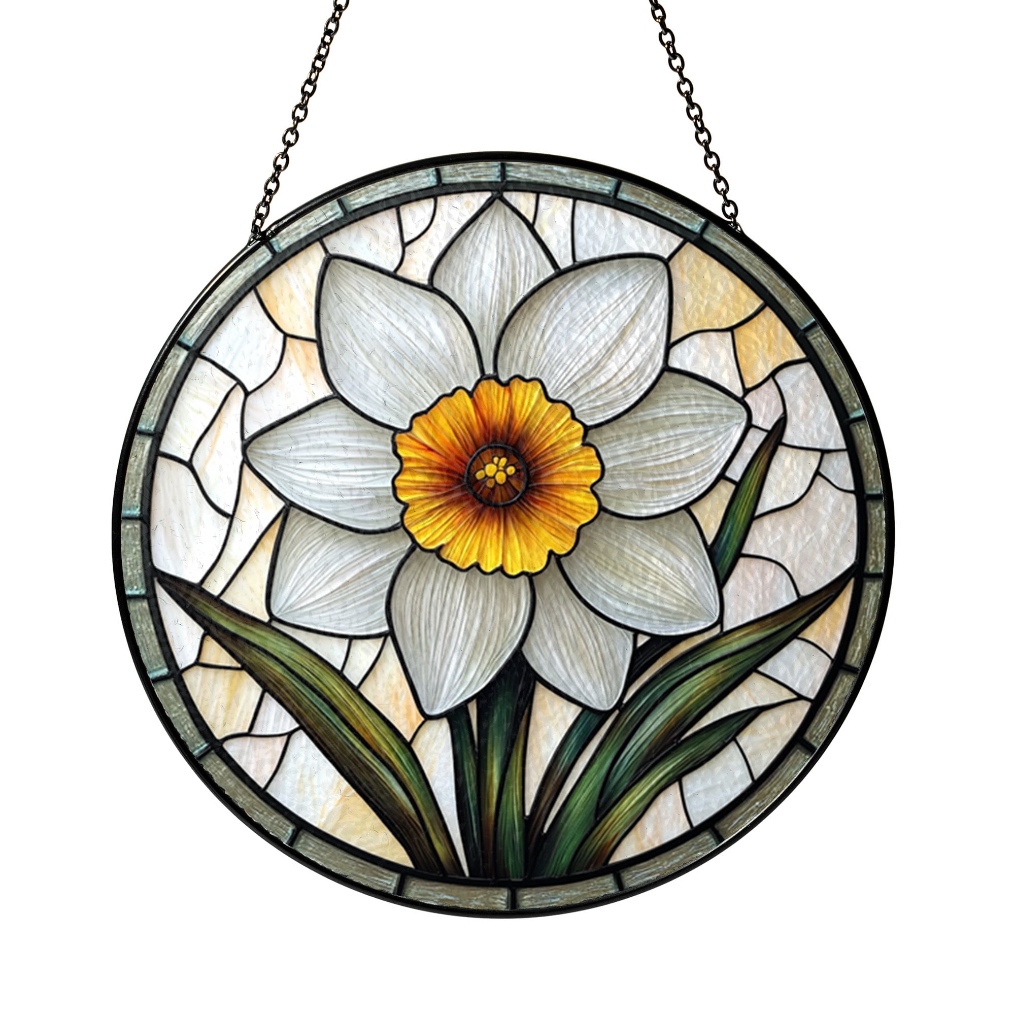 Daffodil Flower Stained Glass Suncatcher – Spring Window Decor ...