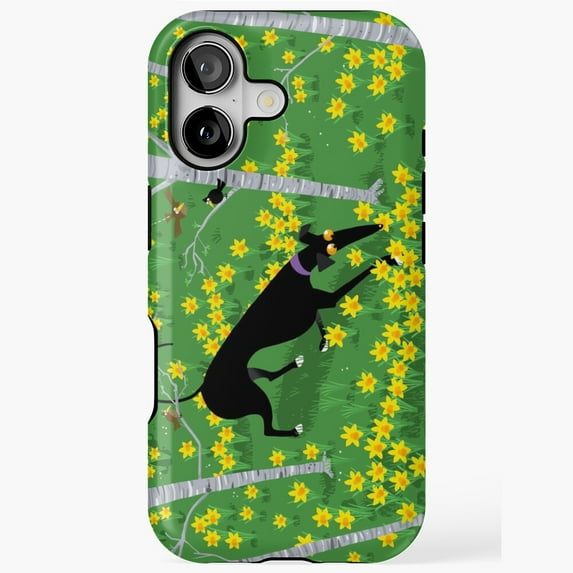 Daffodil Hound Spring Theme Phone Case for iPhone 17 16 15 14 13 12 11 ...