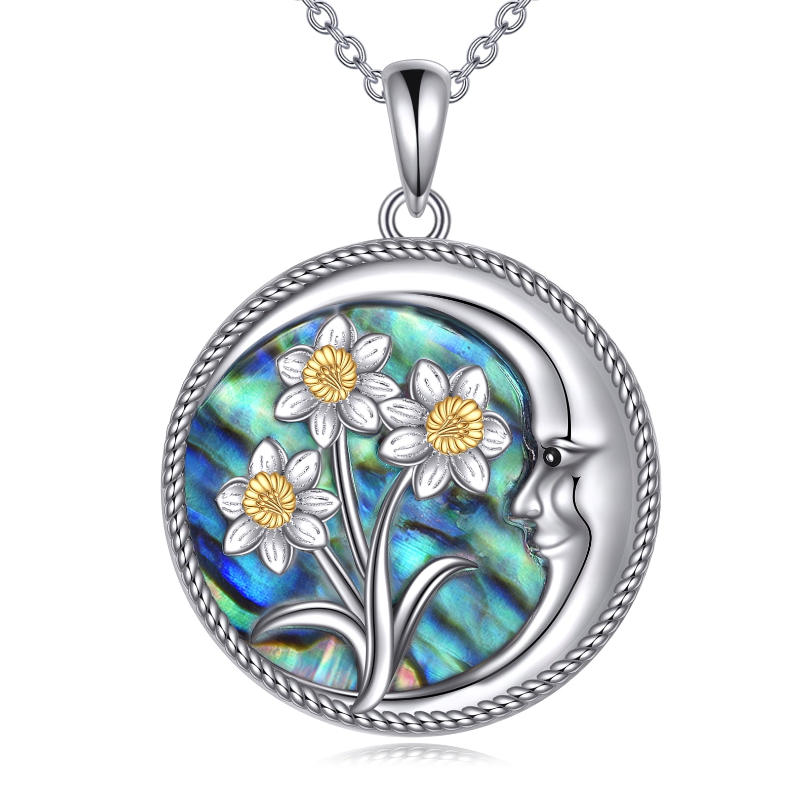 Daffodil Necklace Sterling Silver Daffodil Flower Pendant Floral ...