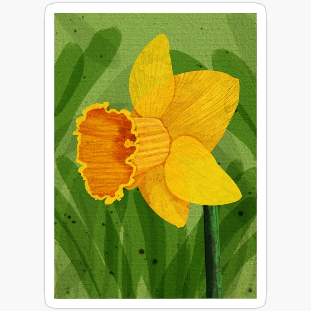 Daffodil Sticker Phone Decal Water Bottle Stickers Car Decals, Laptop ...