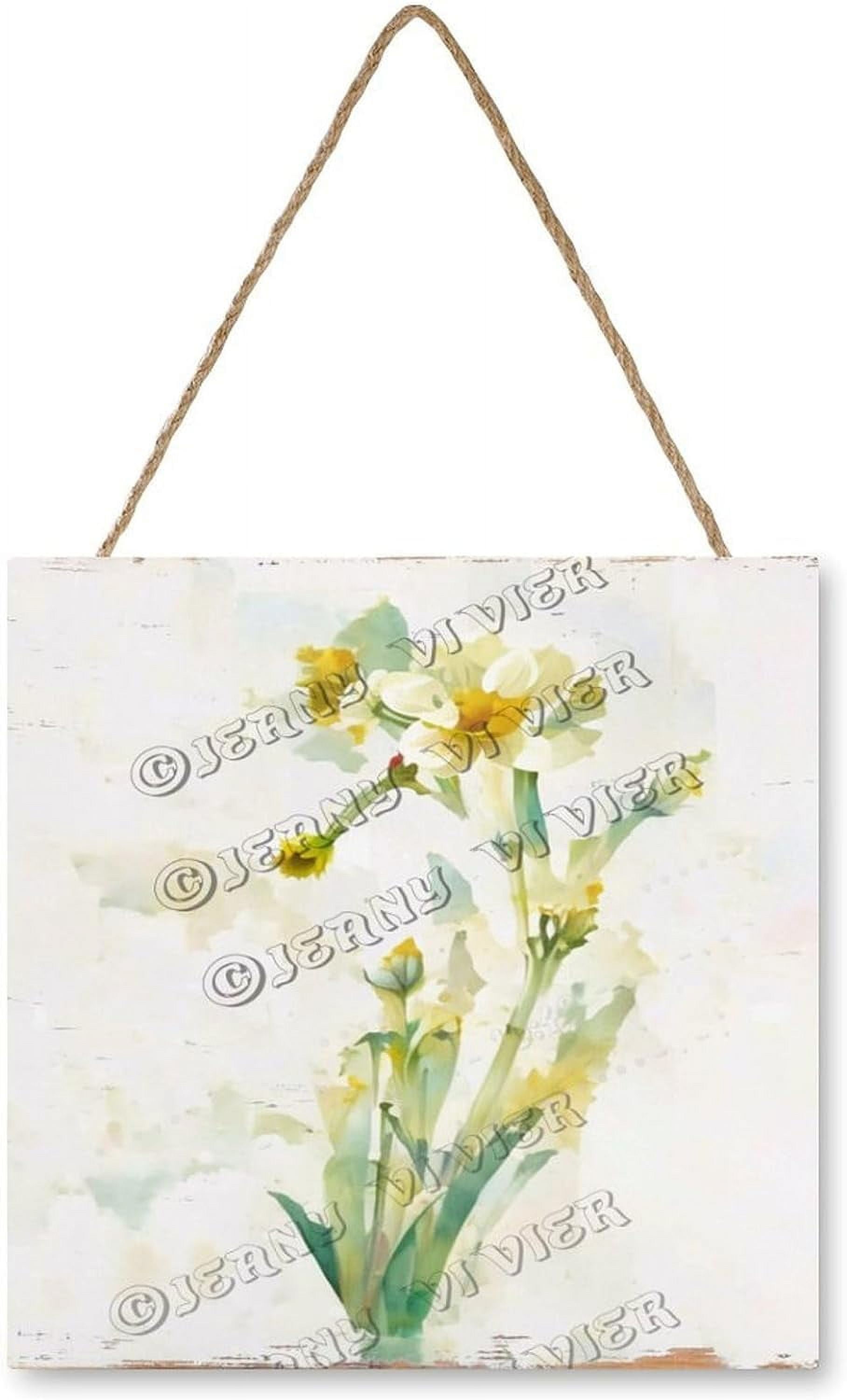 Daffodil Wooden Hanging Sign Spring Flower Door Sign Spring Door Decor ...