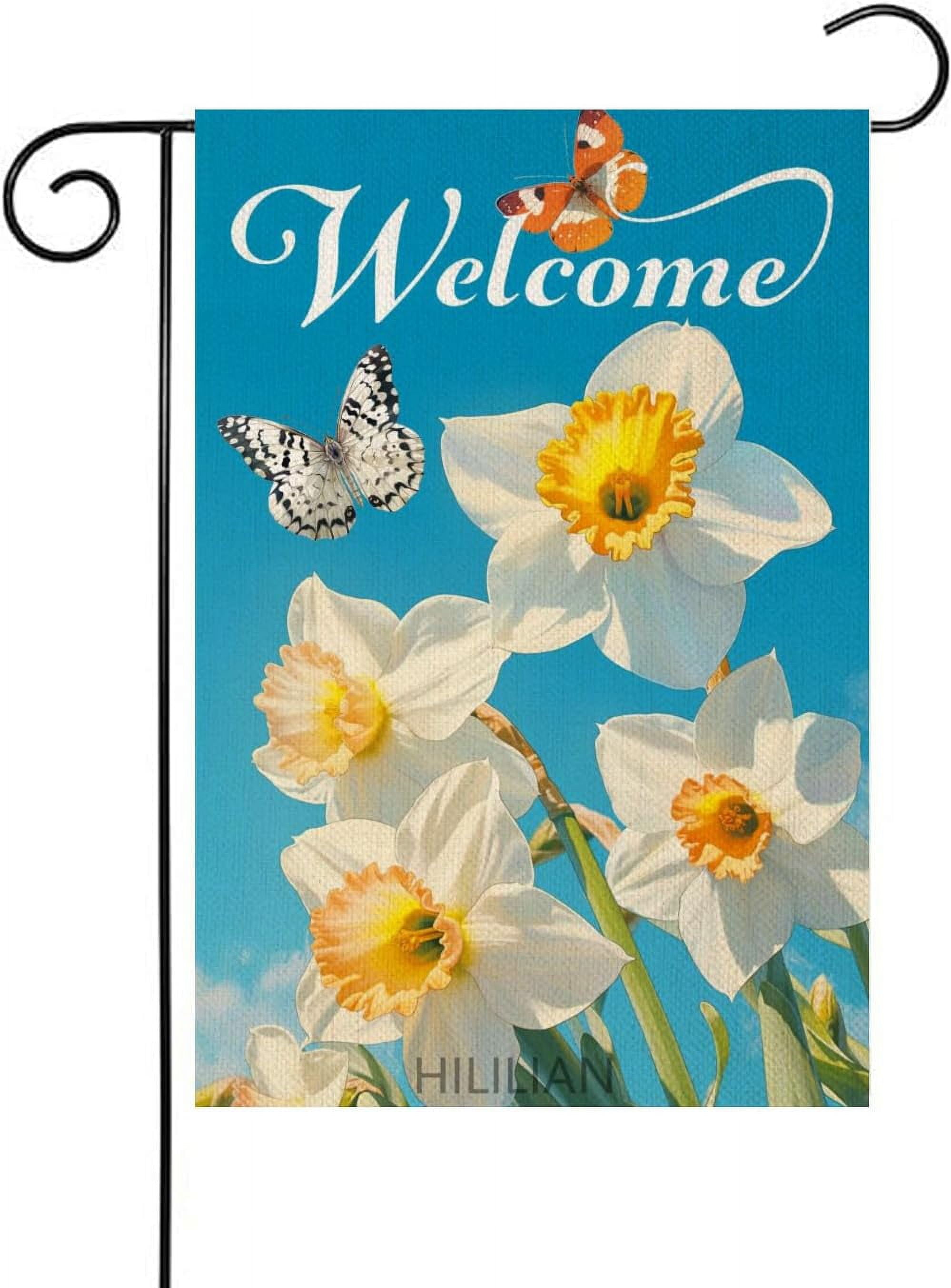 Daffodil welcome Garden Flag Double Sided, House Yard Outdoor Decor ...