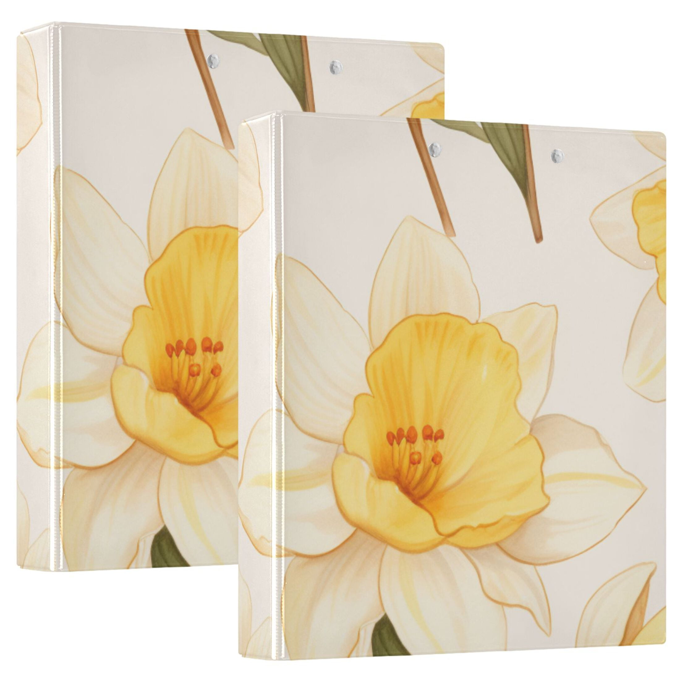 Daffodils Flower 3 Ring Hardcover Binders 1.5" Round Rings for Letter ...
