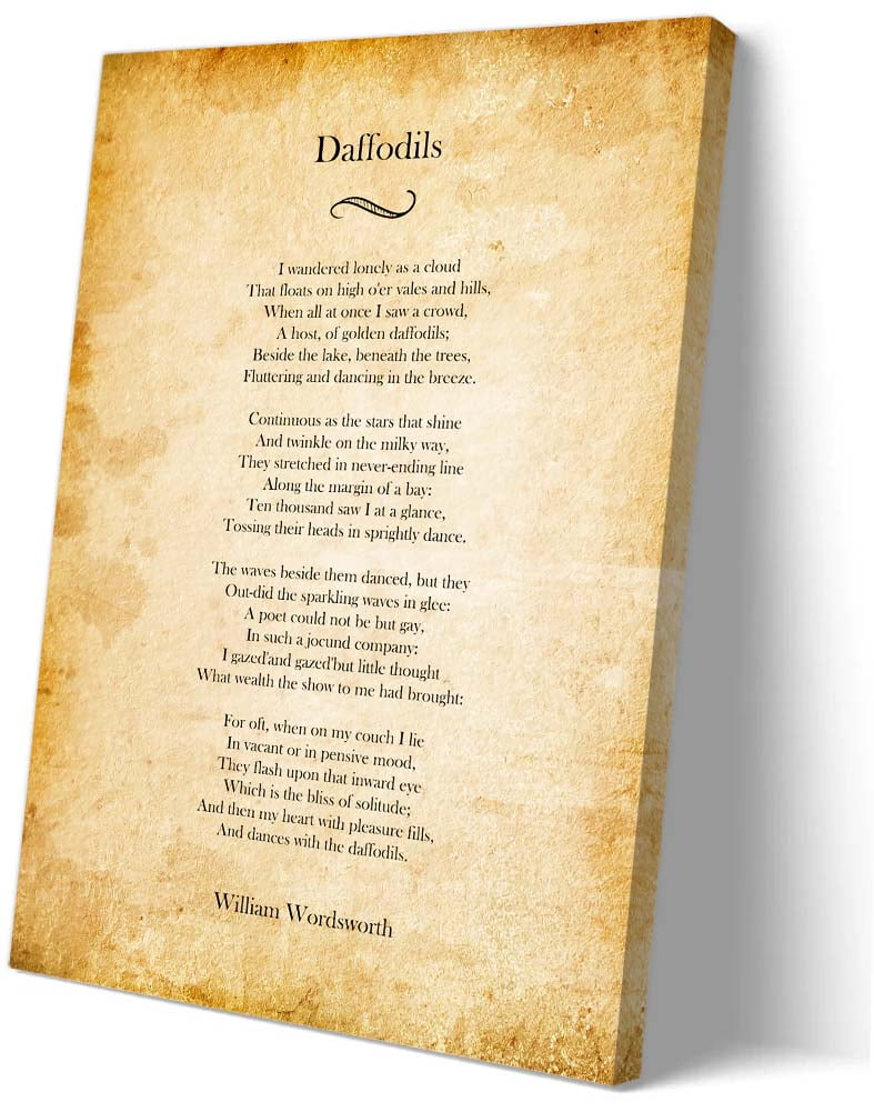 Daffodils Poem Wall Decor William Wordsworth Quotes Wall Art Poetry ...