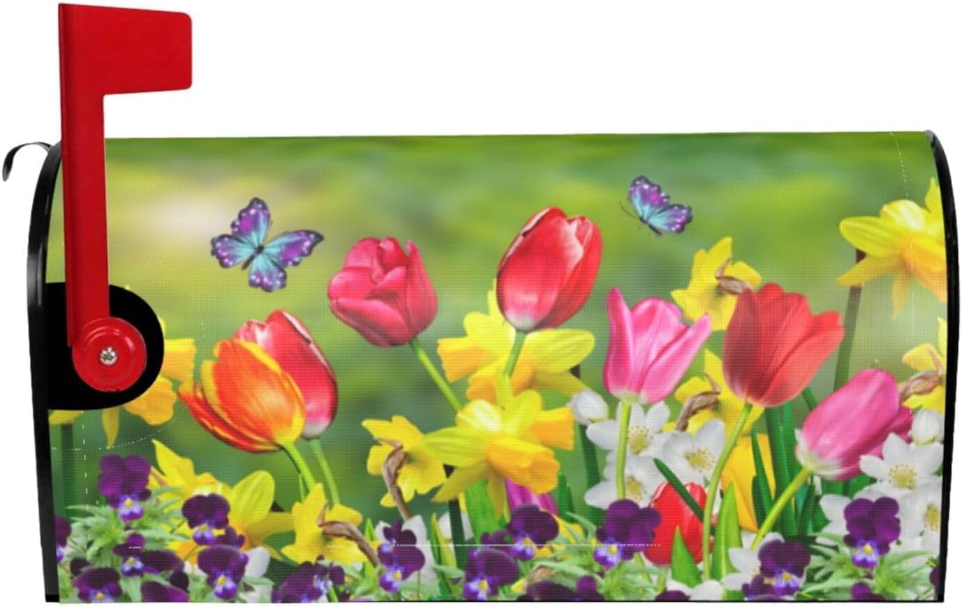 Daffodils Tulip Flower Mailbox Cover, Spring Summer Floral Outside ...