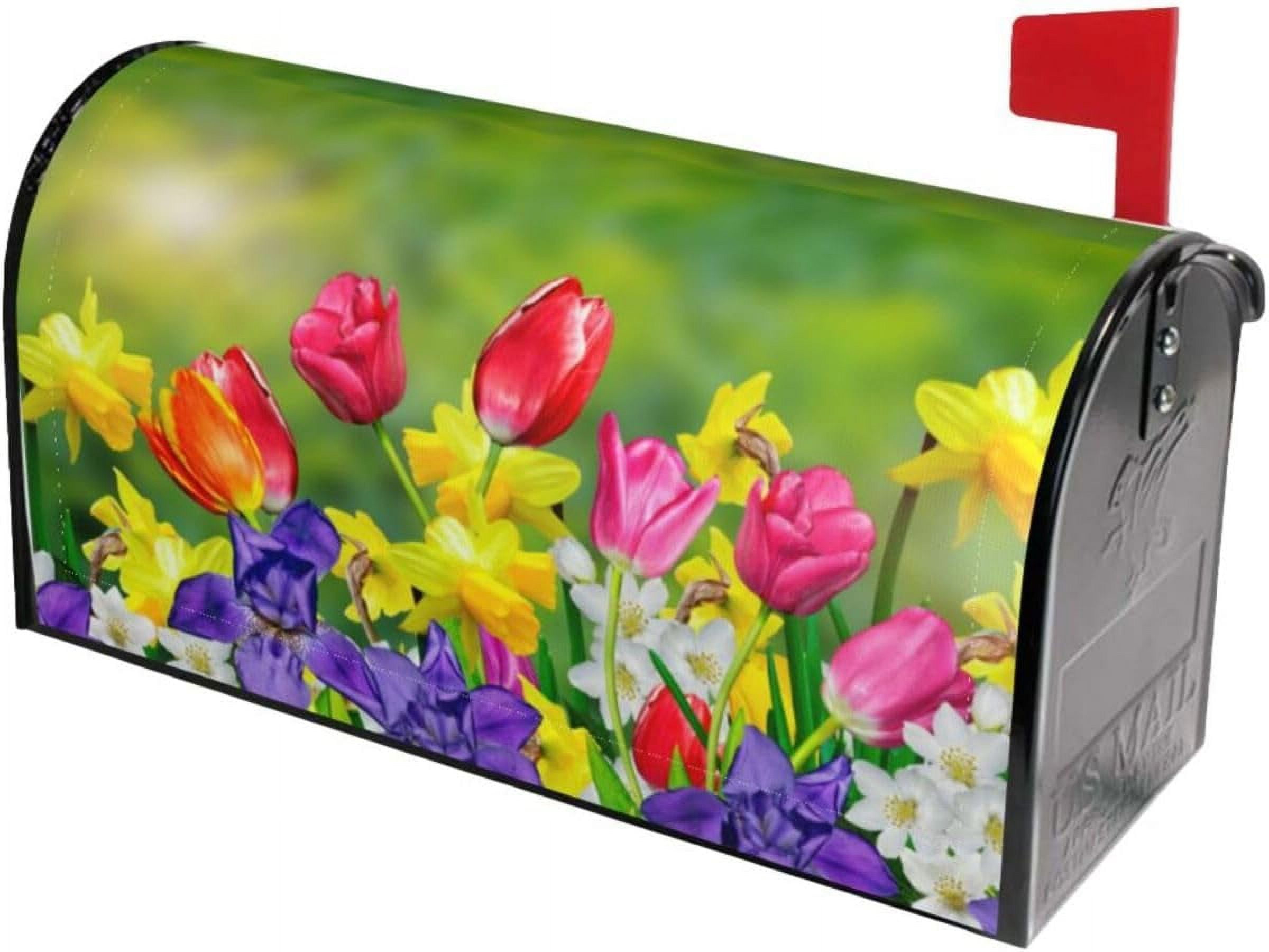 Daffodils and Tulips Spring Flowers Mailbox Cover Magnetic 21x18 in ...