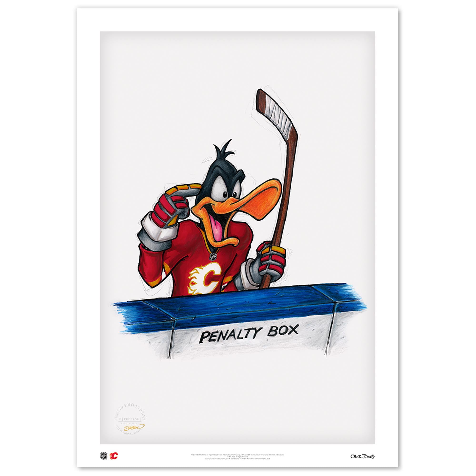 Daffy Duck Calgary Flames 14" x 20" Looney Tunes Limited Edition Fine ...