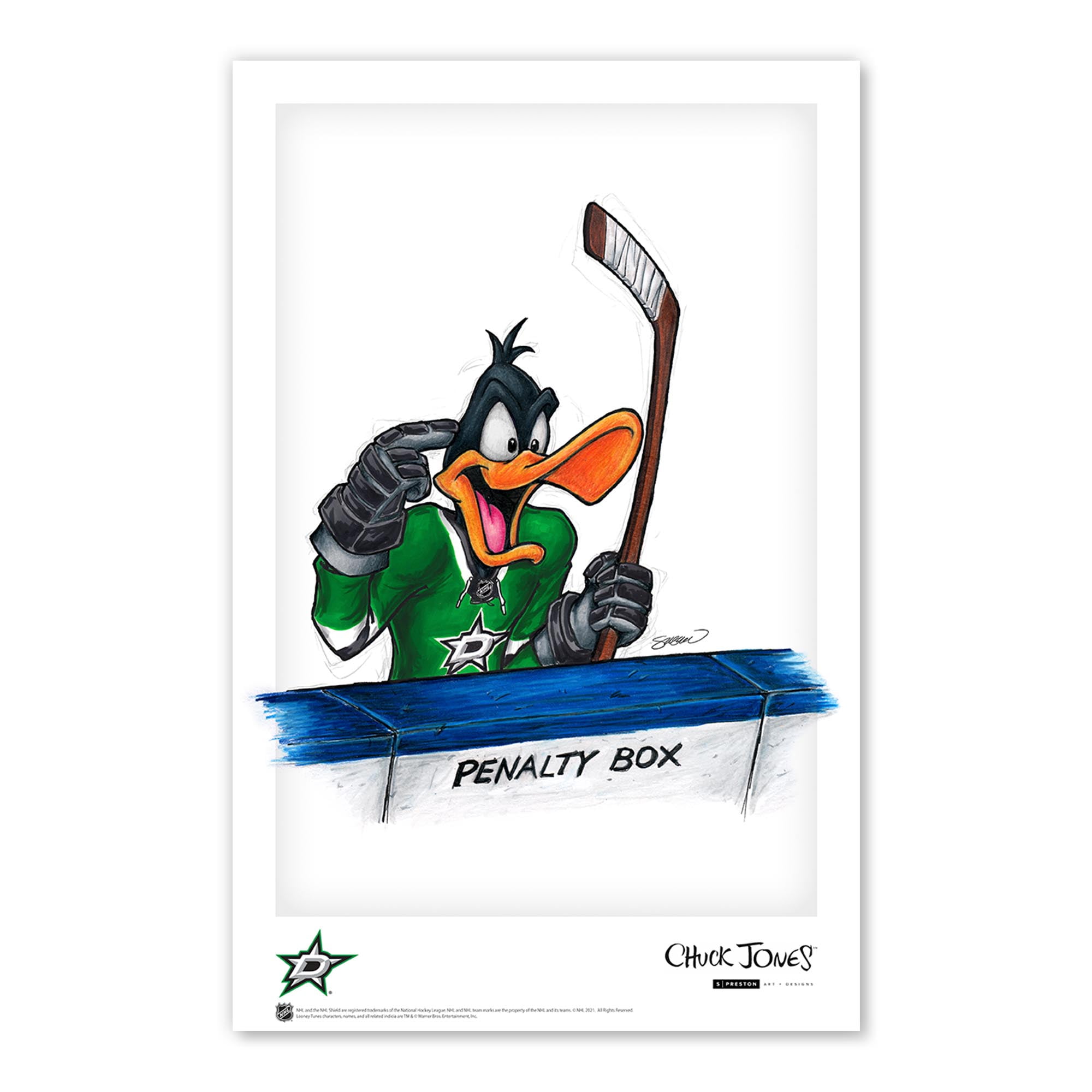 Daffy Duck Dallas Stars 11" x 17" Looney Tunes Poster Print - Walmart.com