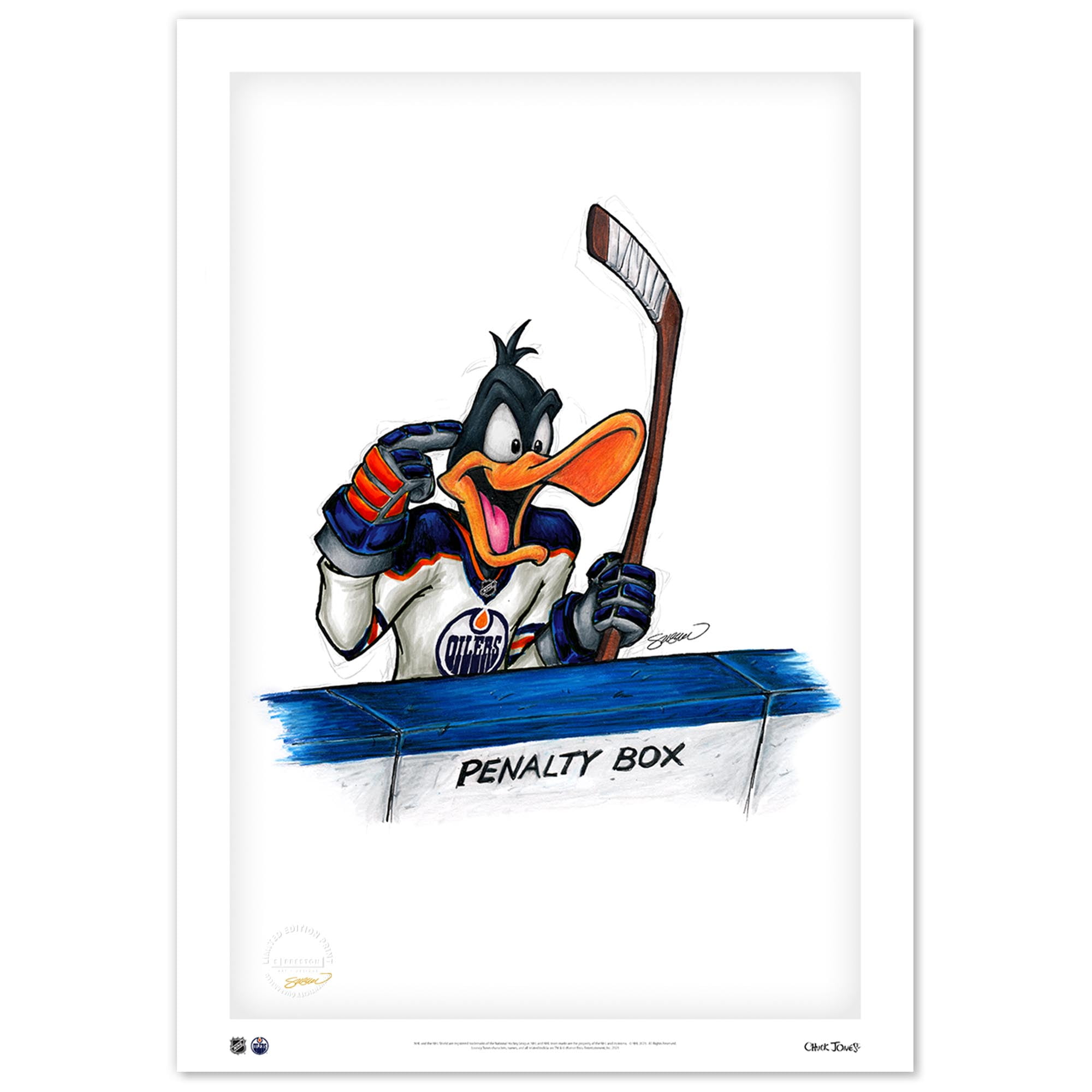 Daffy Duck Edmonton Oilers 24" x 36" Looney Tunes Limited Edition Fine Art Print - Walmart.com