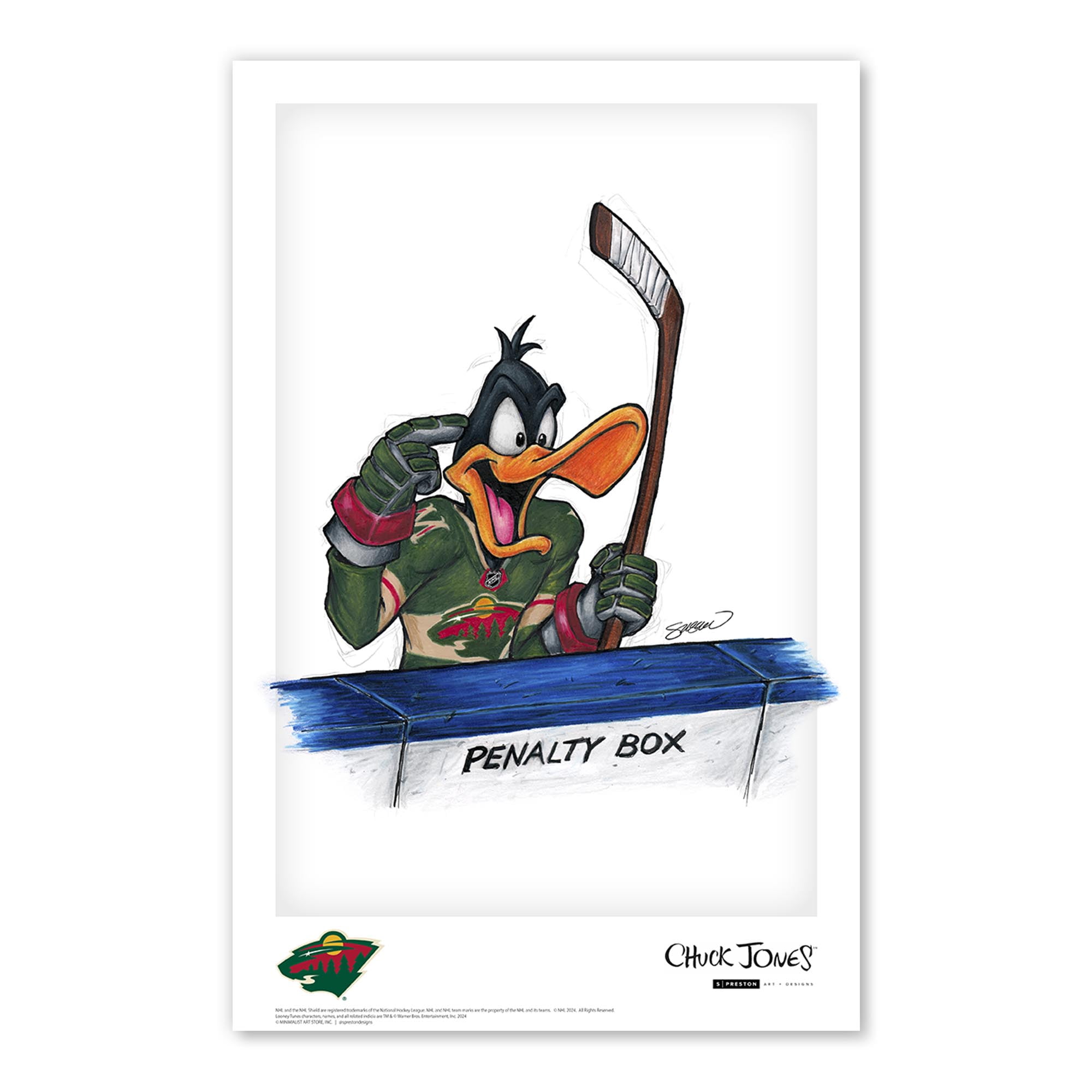 Daffy Duck Minnesota Wild 11" x 17" Looney Tunes Poster Print - Walmart.com