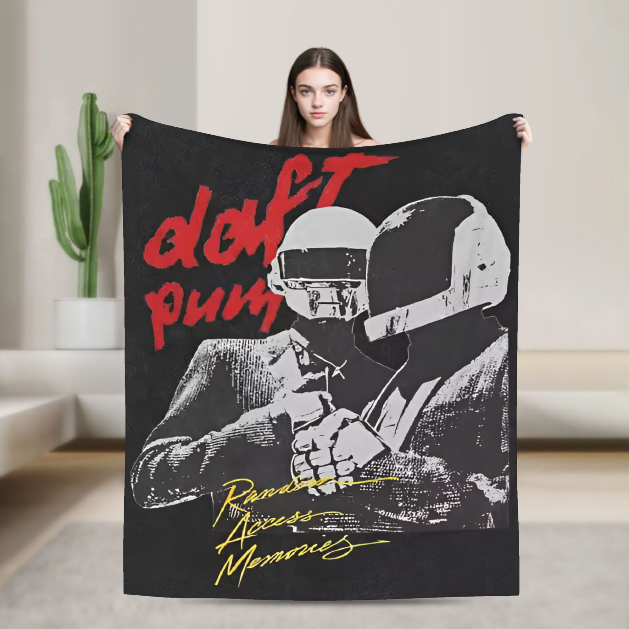 Daft Punk Electronic Band Blanket Warm Soft Funny Plush Bedding Throws ...