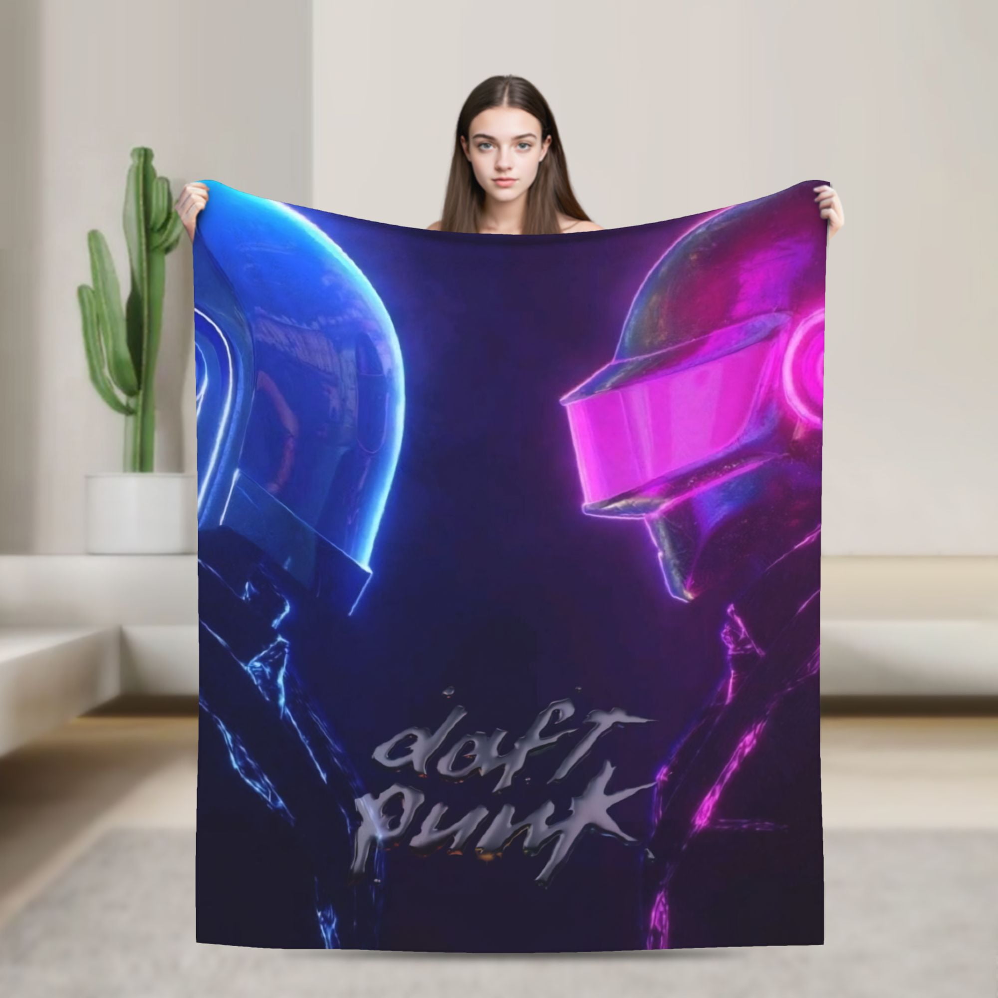 Daft Punk Electronic Band Blanket Warm Soft Funny Plush Bedding Throws ...
