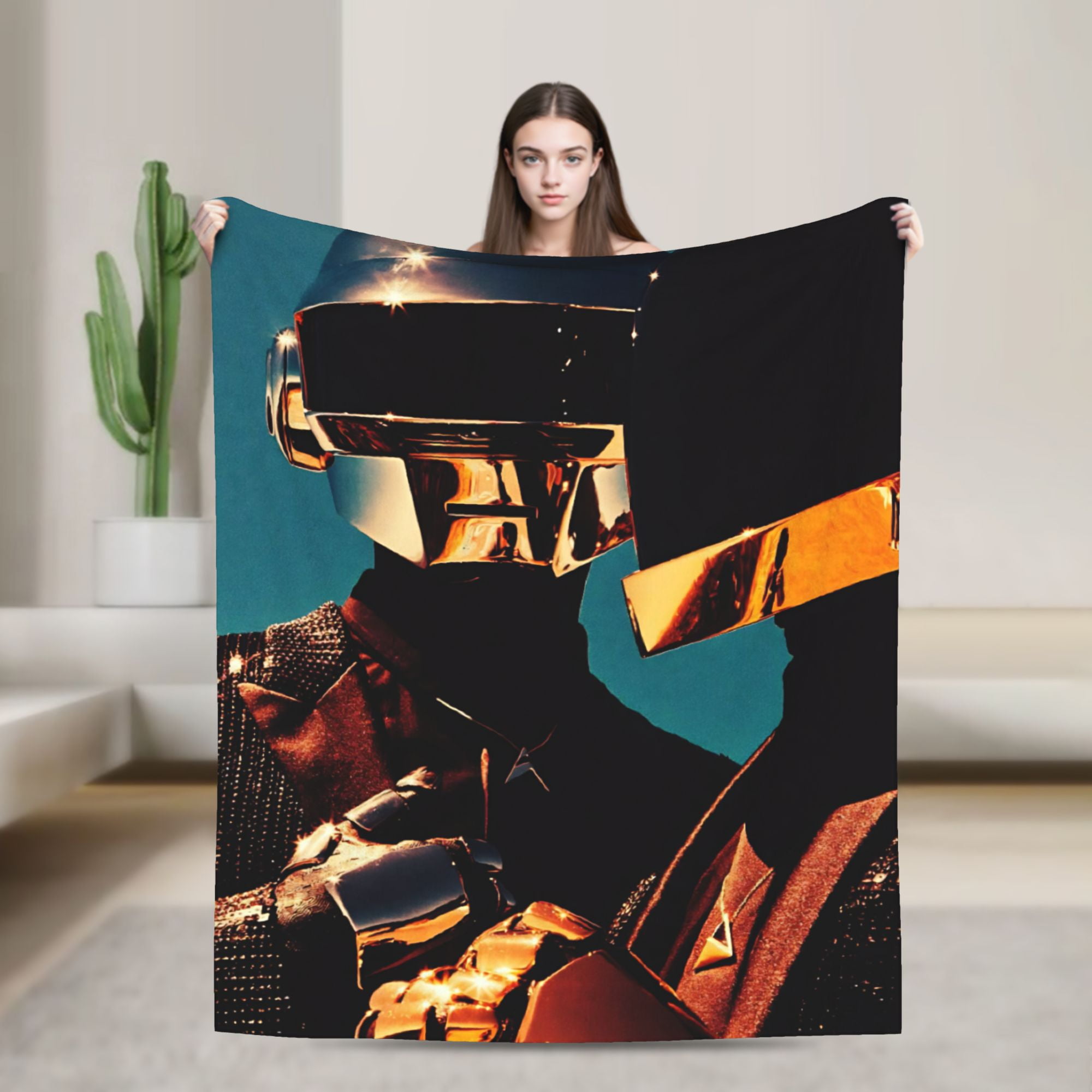 Daft Punk Electronic Band Blanket Warm Soft Funny Plush Bedding Throws ...