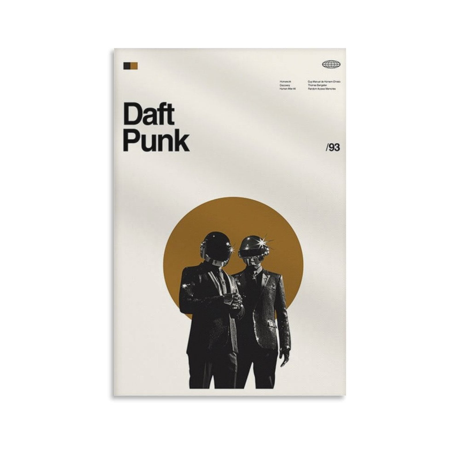 Daft Punk Poster, Minimalist Poster, Retro Modern - Vintage Poster ...