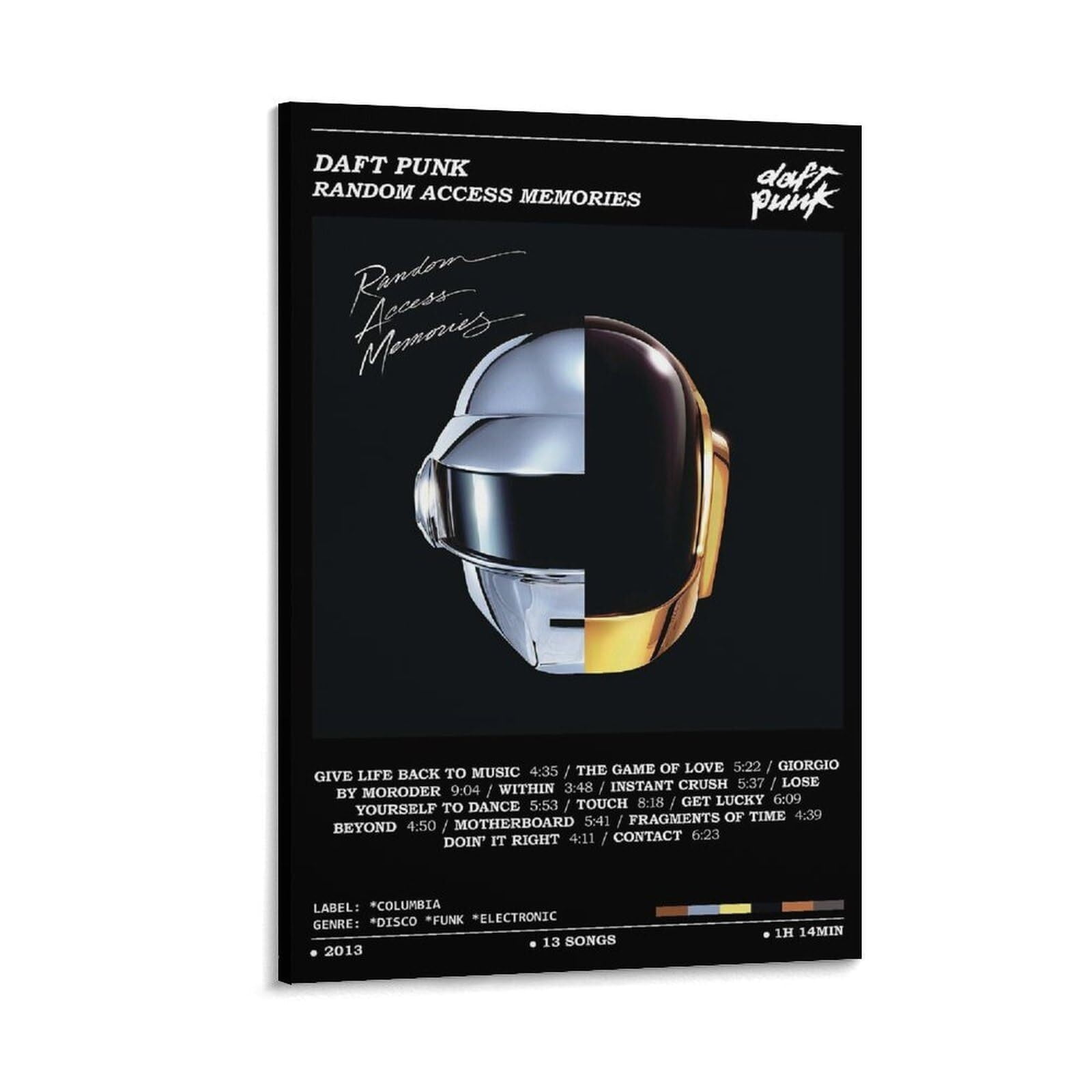 Daft Punk Poster Random Access Memories Album Cover Canvas Print Music ...