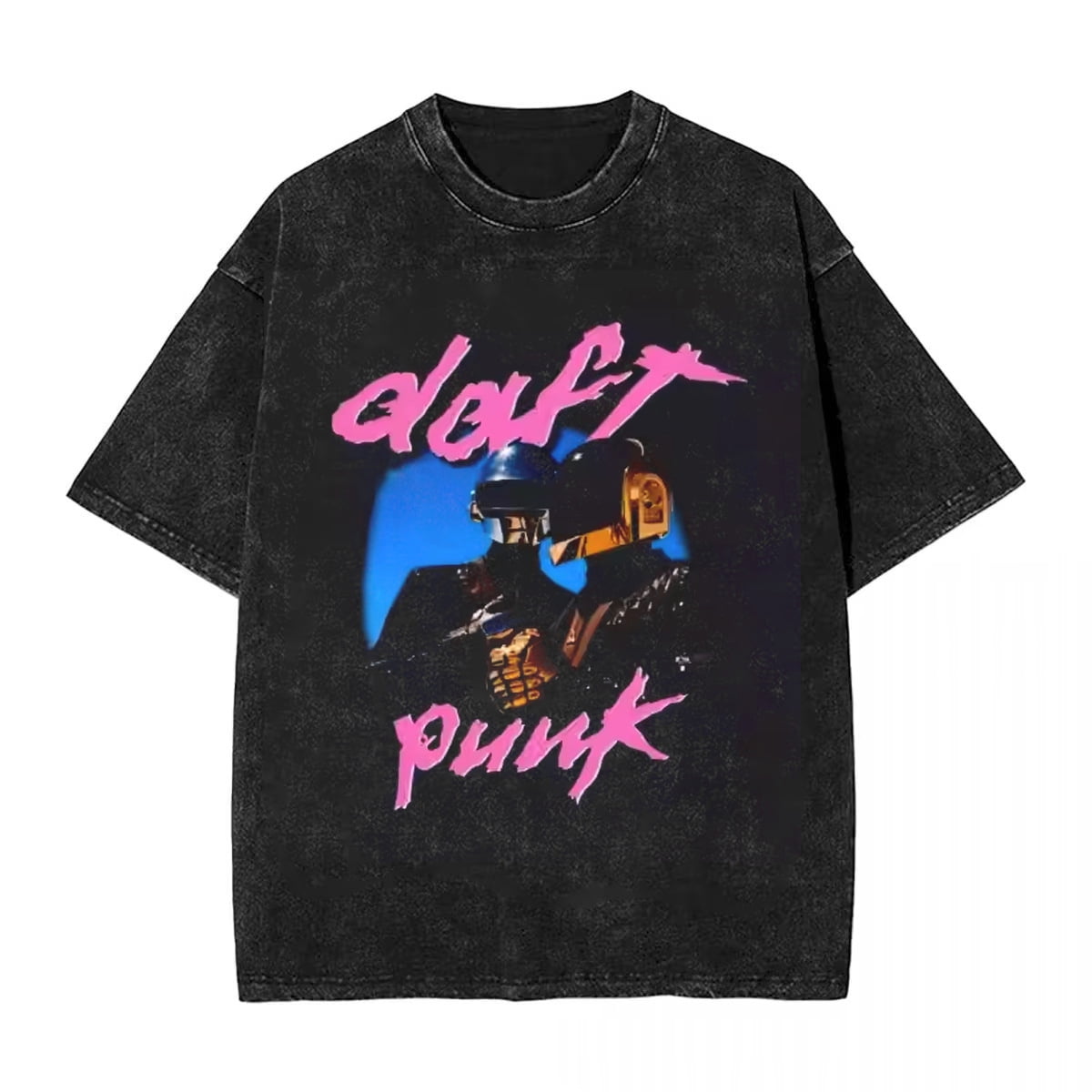 Daft Punk Trendy Washed Cotton Shirt Daft Punk Vintage Logo Image Style ...