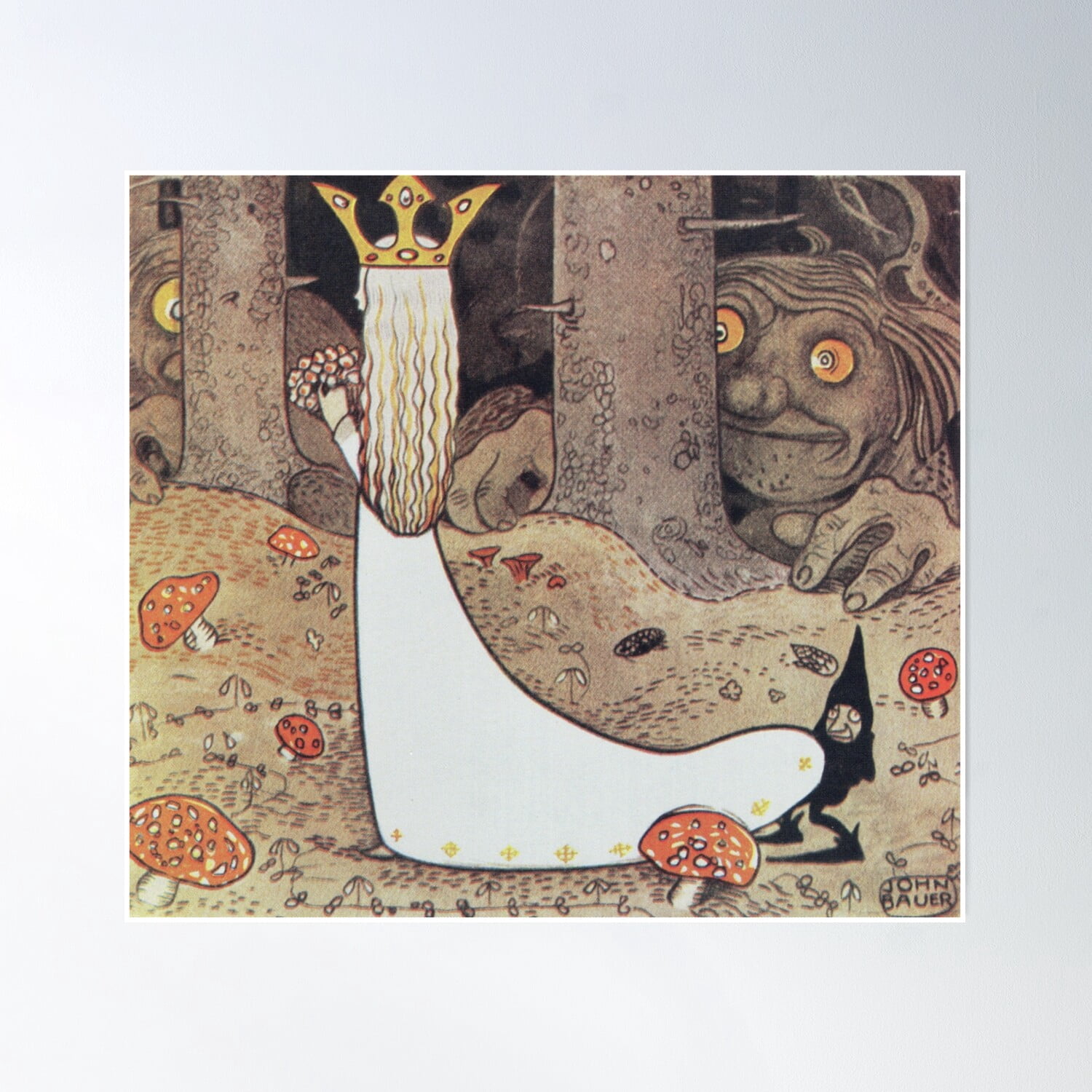 Dag And Daga, And The Flying Troll Of Sky Mountain - John Bauer Poster ...
