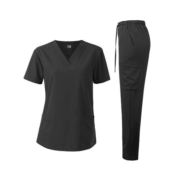 Dagacci Medical Uniform 4-Way Stretch Y-Neck Scrub Set - Walmart.com