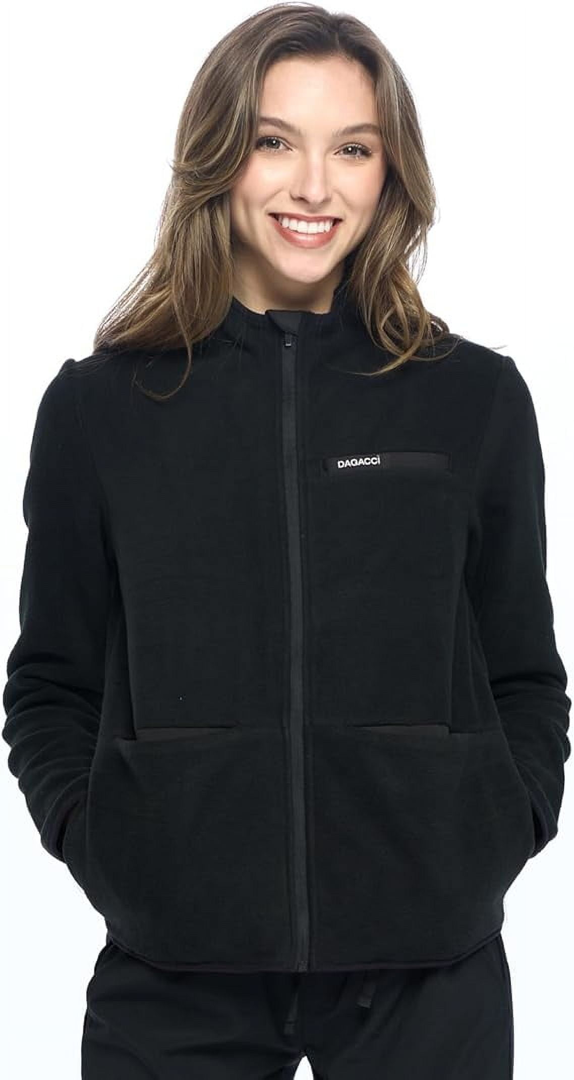 Dagacci Medical Uniform Unisex Warm Up Zip Front Fleece Scrub Jacket ...