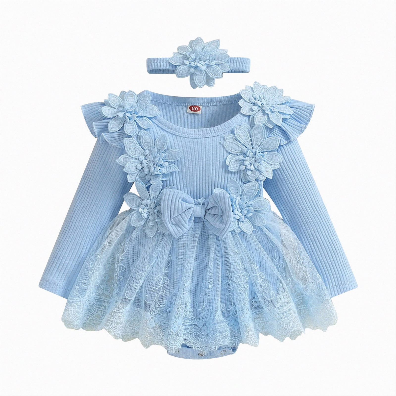 Dagaeig Baby Dresses Lace Romper Dress Short Sleeve Ruffle Mesh Tutu ...