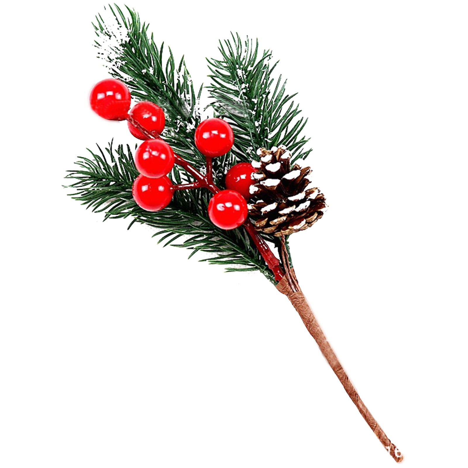Dagaeig Red Berry Stems Pine Branches Evergreen Berries Artificial Pine ...